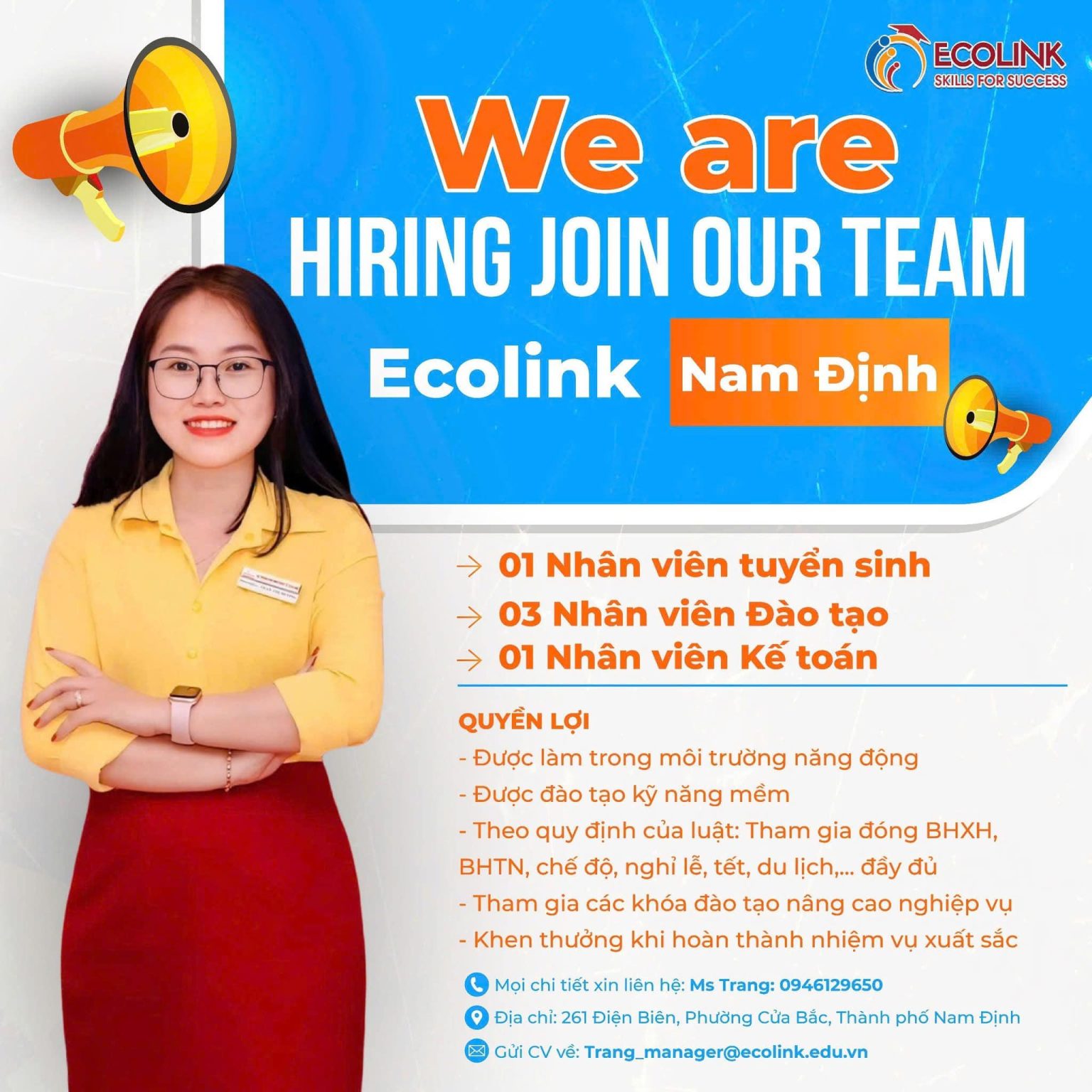 Ecolink Nam Định tuyển dụng các vị trí với chế độ hấp dẫn - Ứng tuyển ngay! - HỆ THỐNG ANH NGỮ ...